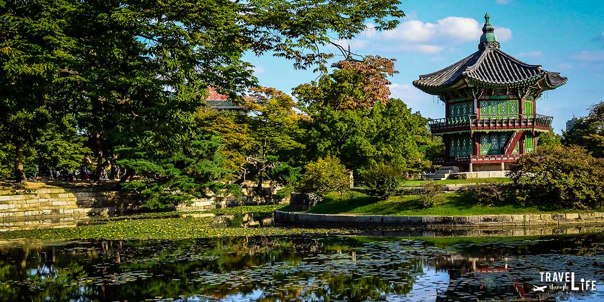 Gyeongbokgung Hyangwonji Pond in Seoul, South Korea